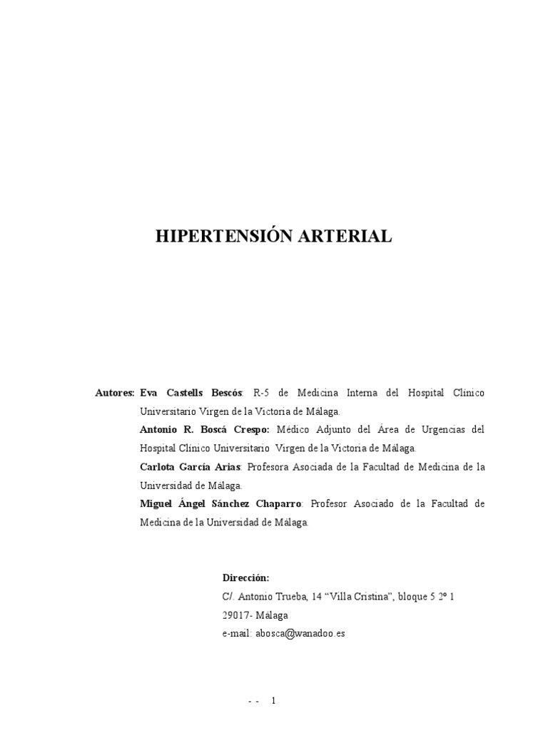 HTA Completo | PDF | Hipertensión | Presión sanguínea