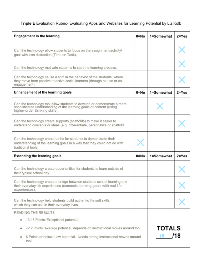 Triple-E Evaluation Form Calm | PDF