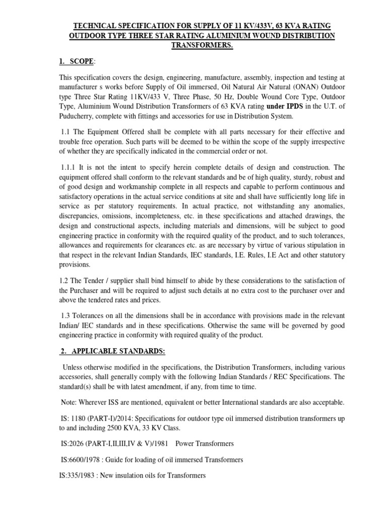 Technical Specification | PDF