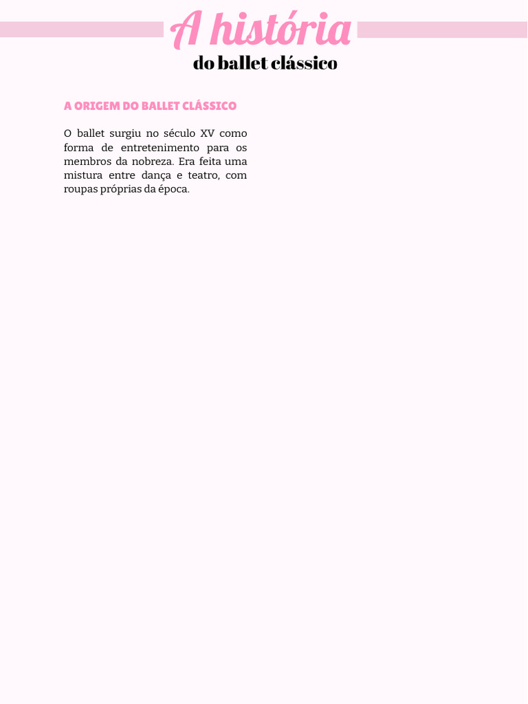 A História Do Ballet Clássico | PDF | Arte | História