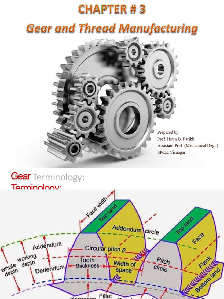 Gear and Thread Manufacturing Methods | PDF | Gear | Screw