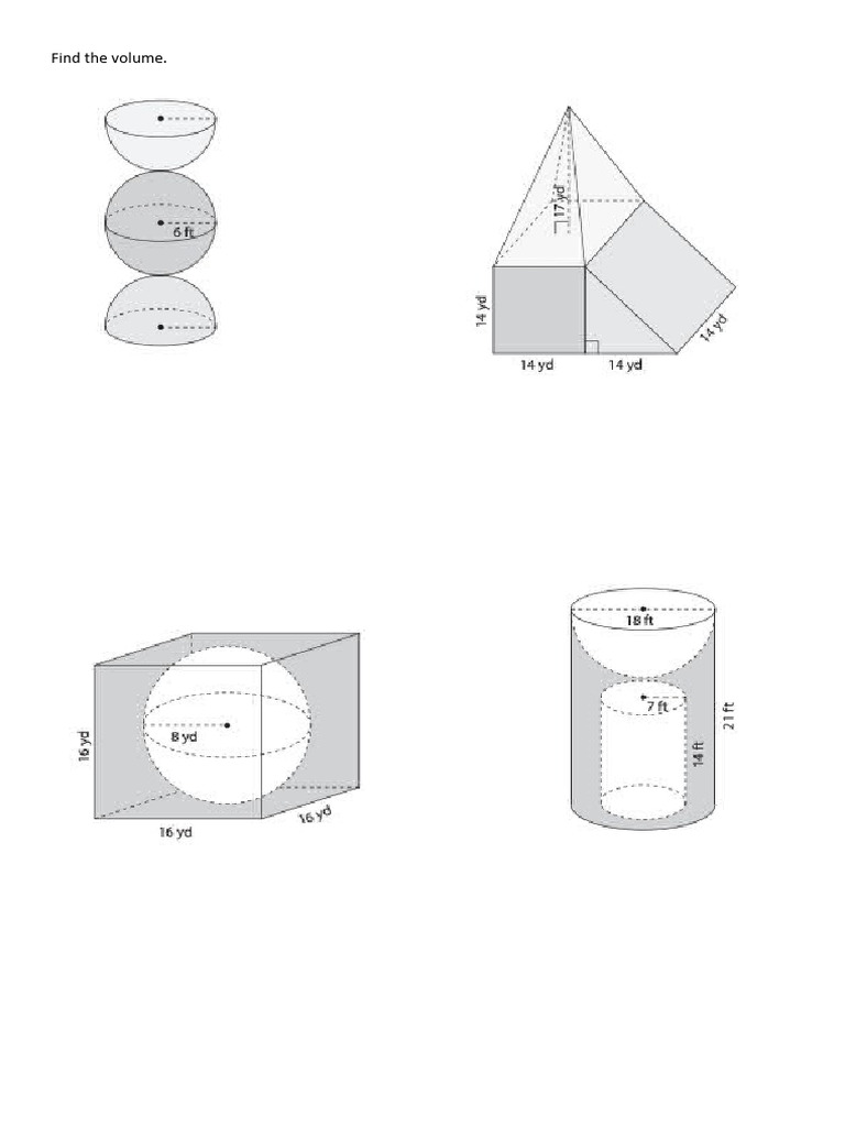 Volume of Composite Figures | PDF