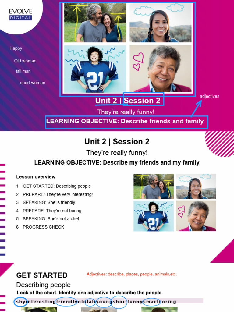Unit 2 - Session 2: LEARNING OBJECTIVE: Describe Friends and Family | PDF