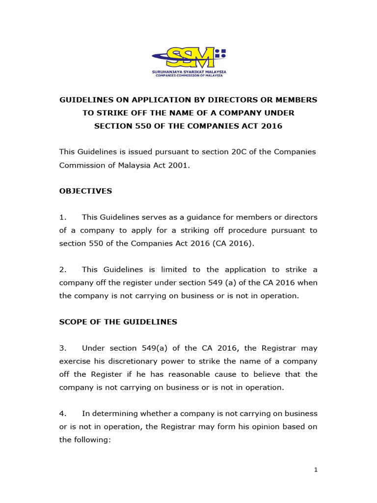 Guidelines For Striking Off Section 549 Revised 31032017 | PDF ...