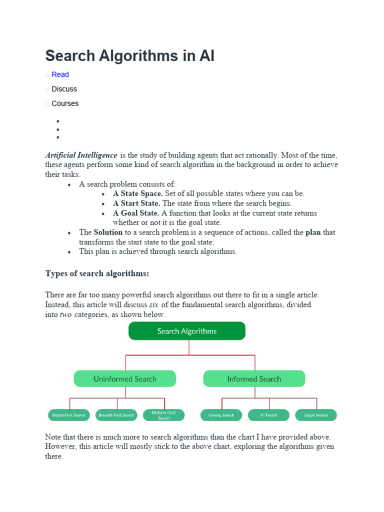 Search Algorithms in AI4 | PDF | Algorithms And Data Structures | Applied Mathematics