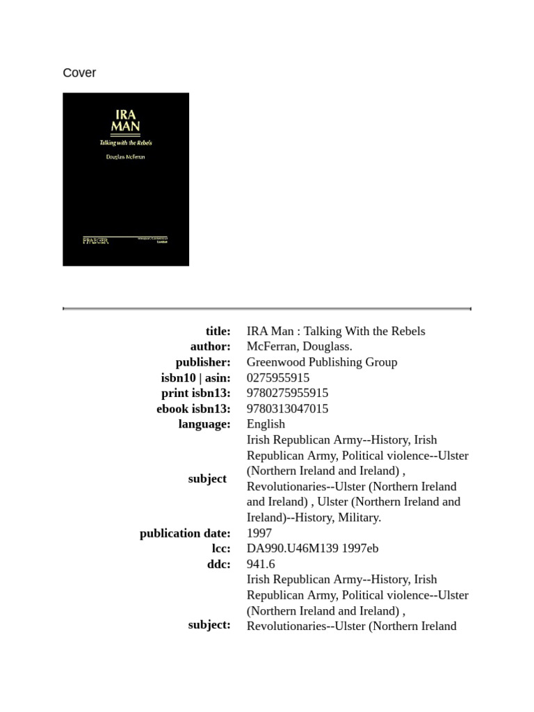 IRA Man - Talking With The Rebels (PDFDrive) | PDF