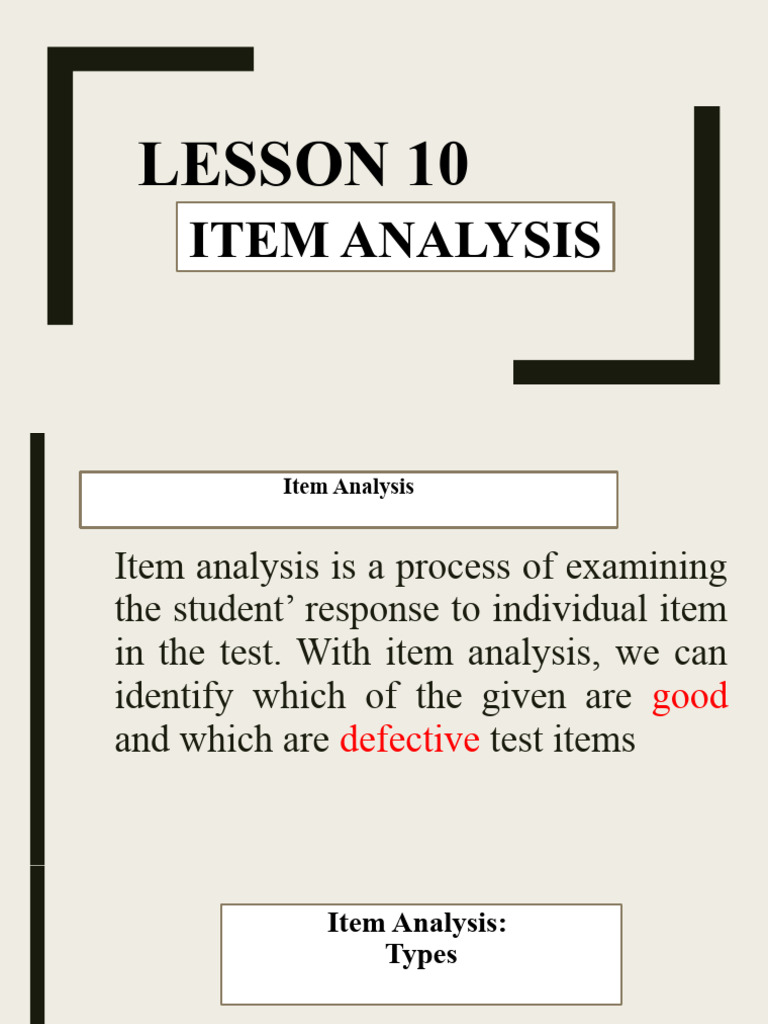Assessment of Learning 1 Lesson 10 | PDF