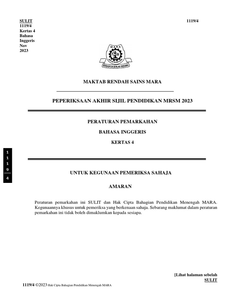 MRSM Bi k4 Answers | PDF