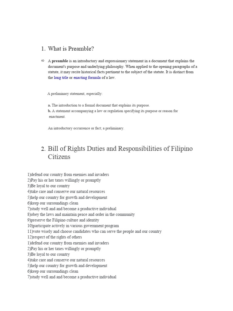 What is Preamble | PDF