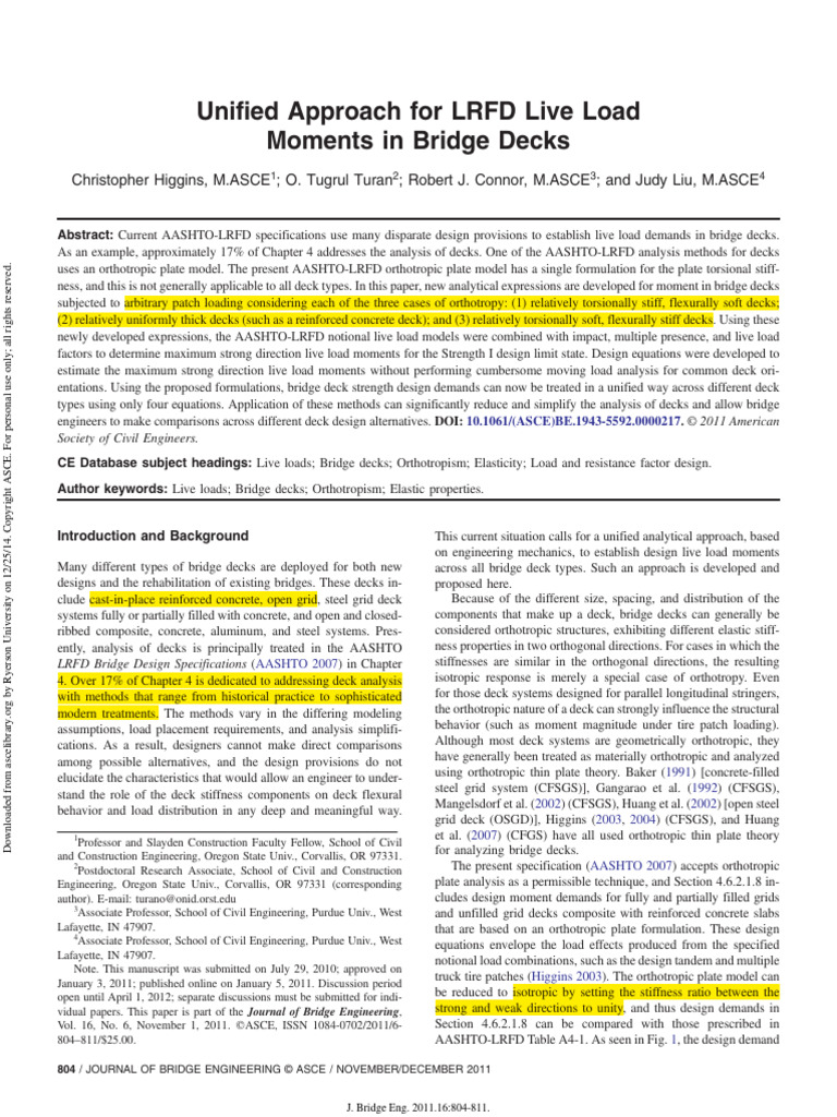 3- 2011- Higgins- Modified AASHTO Equation | PDF | Bridge | Stiffness