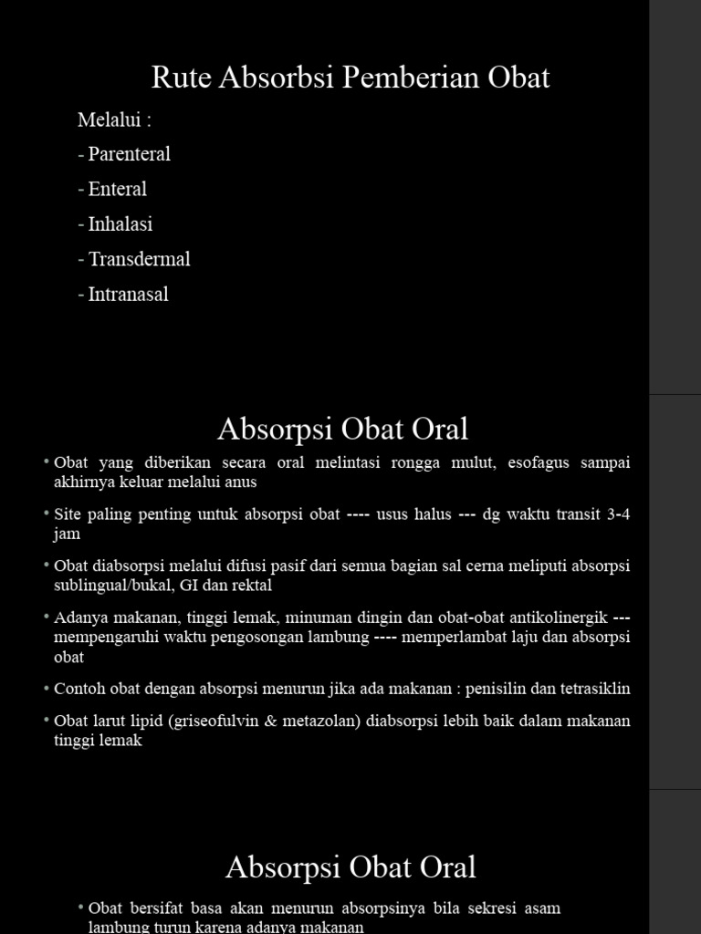 Rute Absorbsi Pemberian Obat | PDF