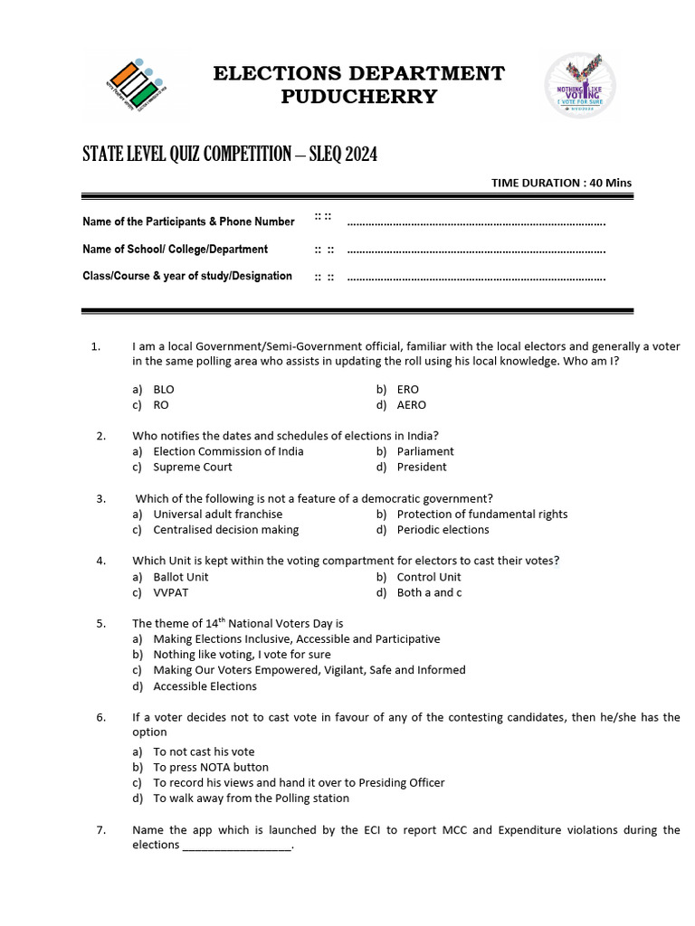 SLEQ 24 - Prelims | PDF | Politics