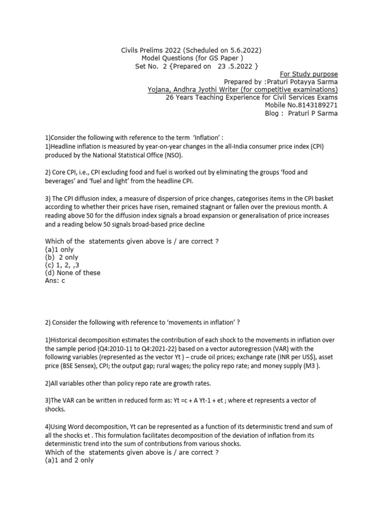 2022 Model Paper 2 | PDF