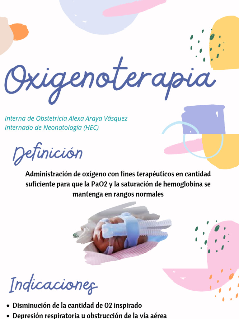 Oxigenoterapia, Generalidades Recién Nacido | PDF | Salud y bienestar