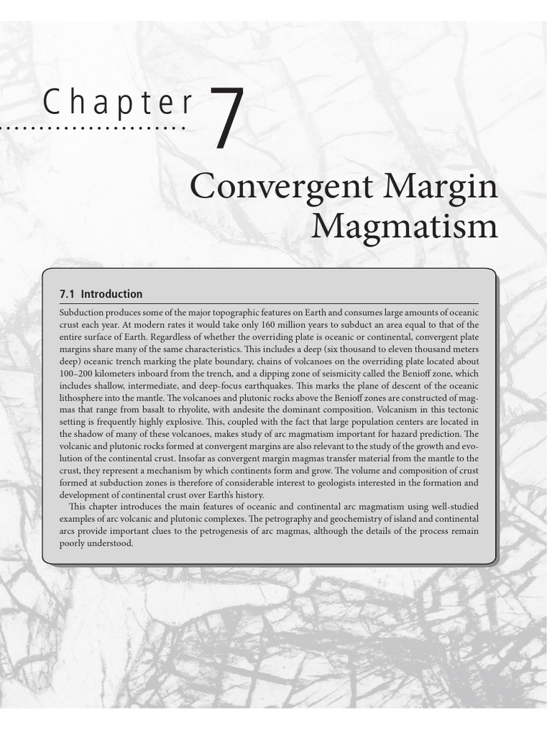 Cap 7 Convergent Margin Magmatism | PDF | Volcano | Plate Tectonics