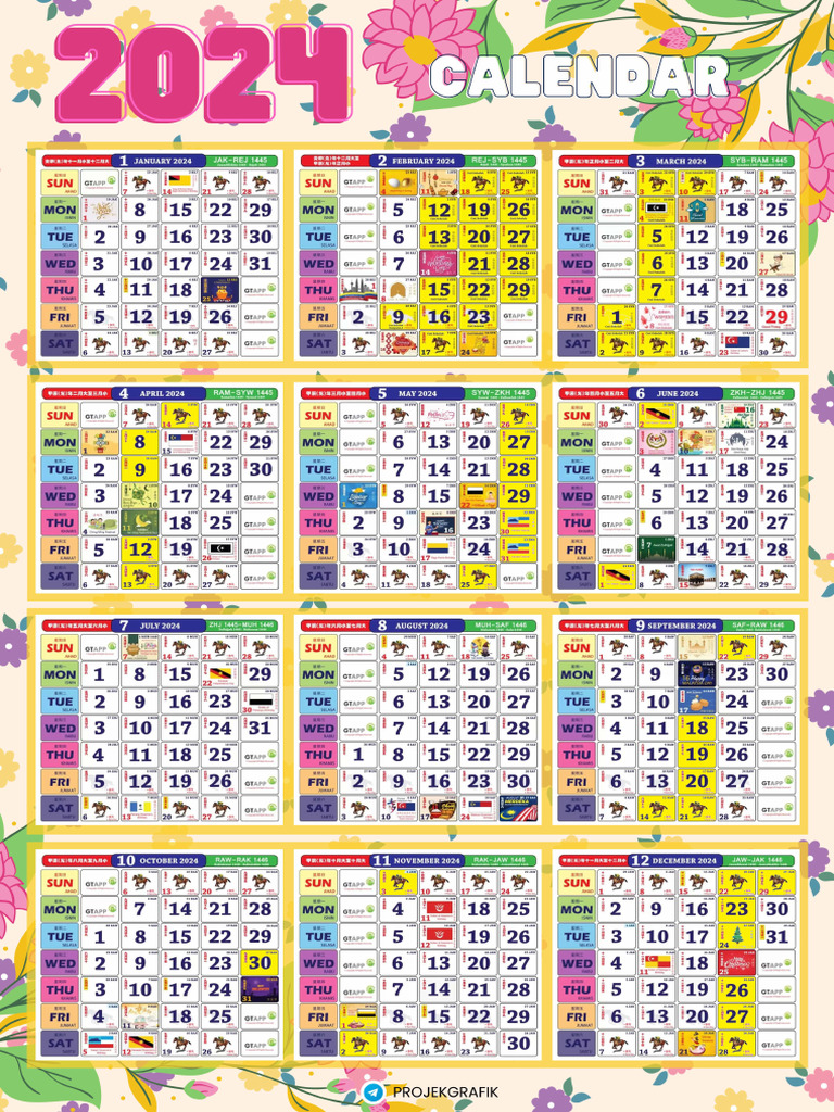 2024 Calendar byProjekGrafik | PDF