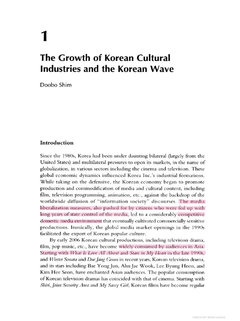 The Growth of Korean Cultural Industries - 231114 - 170513 | PDF