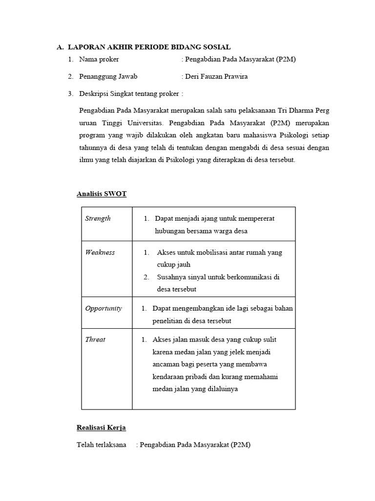 Laporan Akhir Periode (Deri Fauzan Prawira) p2m | PDF