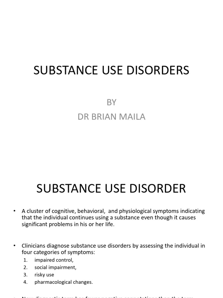 Substance Use Disorder | PDF
