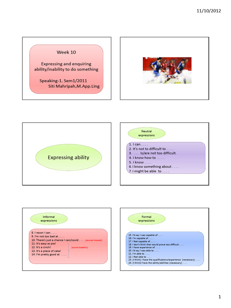 ING205-Expressing Ability-Inability To Do STH | PDF