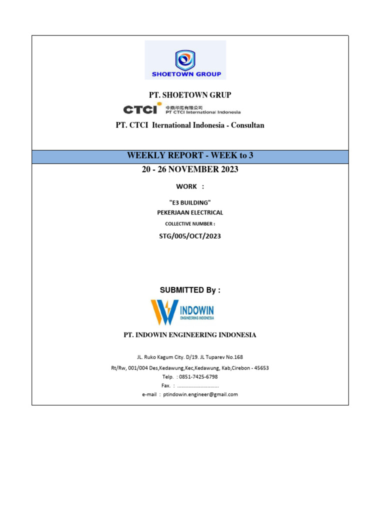 Weekly Safety Report: E3 Building | PDF | Occupational Safety And ...