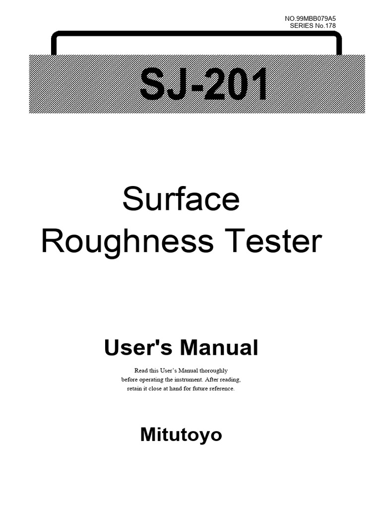 User Manual Test Surftest SJ - 210 | PDF | Mains Electricity | Surface ...