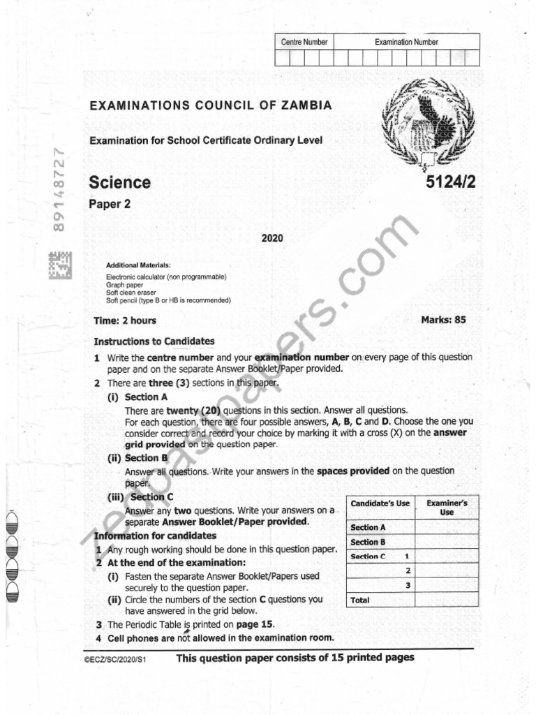 g12 Science p2 2020 Internal | PDF