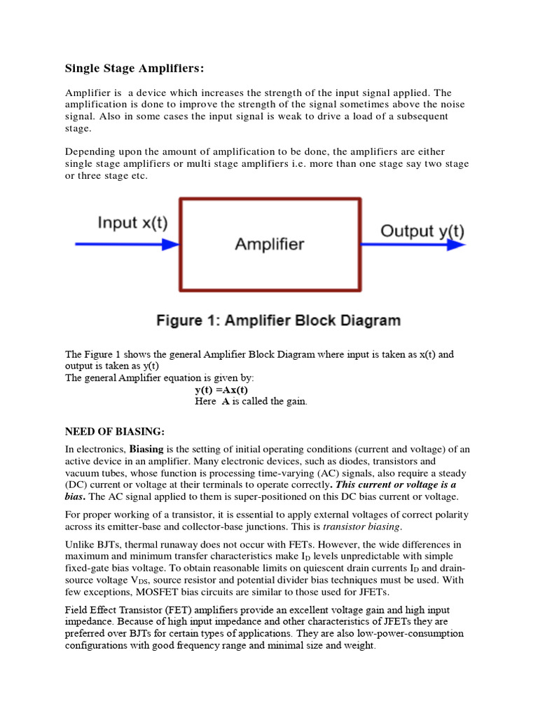 Unit 1-4 | PDF | Field Effect Transistor | Amplifier