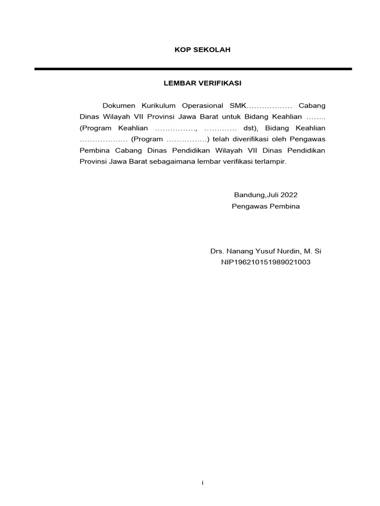 Tamplate KOS 1 | PDF