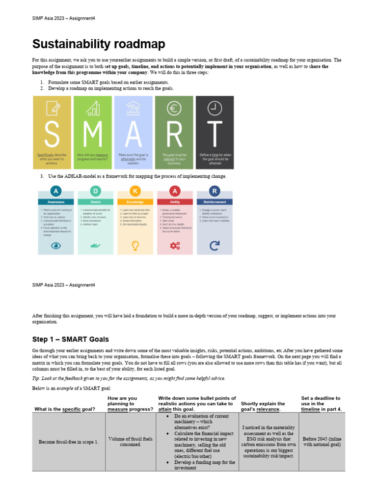 Sustainability Roadmap - Assignment 4 - SIMP Asia | PDF | Finance ...