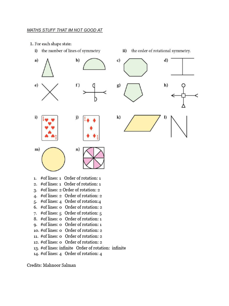 Symmetry Practice Problems Guide | PDF