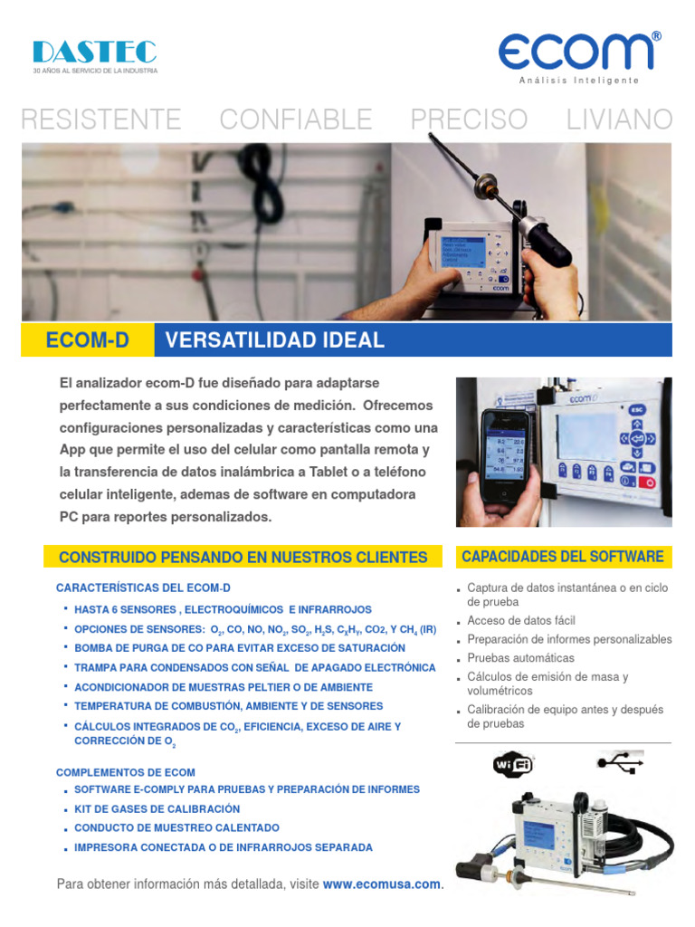 Analizador ECOM-D: Precisión y Versatilidad | PDF