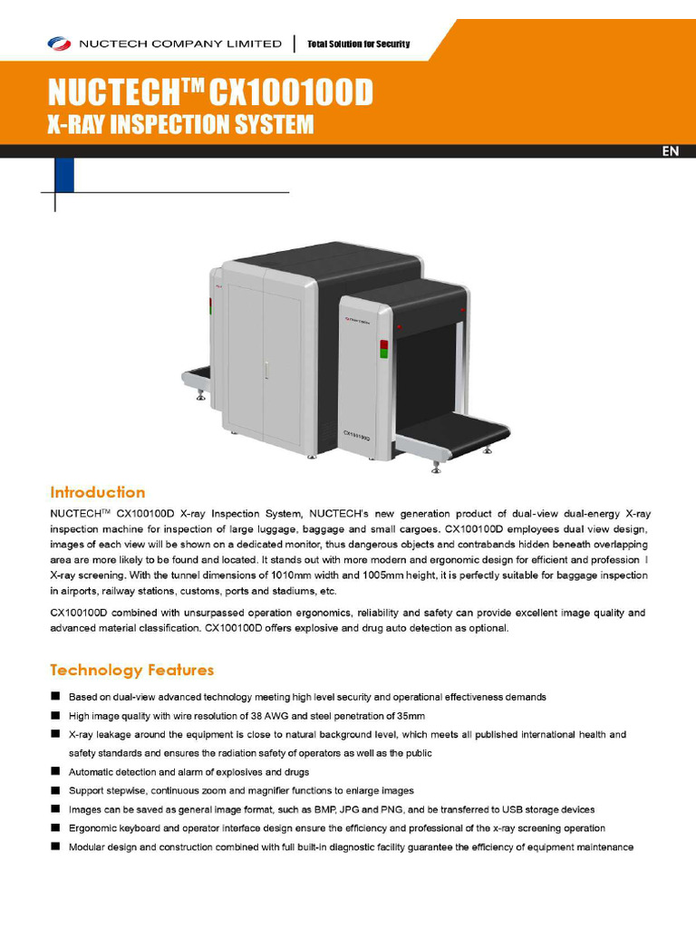 CX100100D - X-Ray Inspection System | PDF