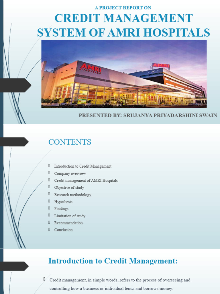 AMRI Hospitals Credit Management Report | PDF