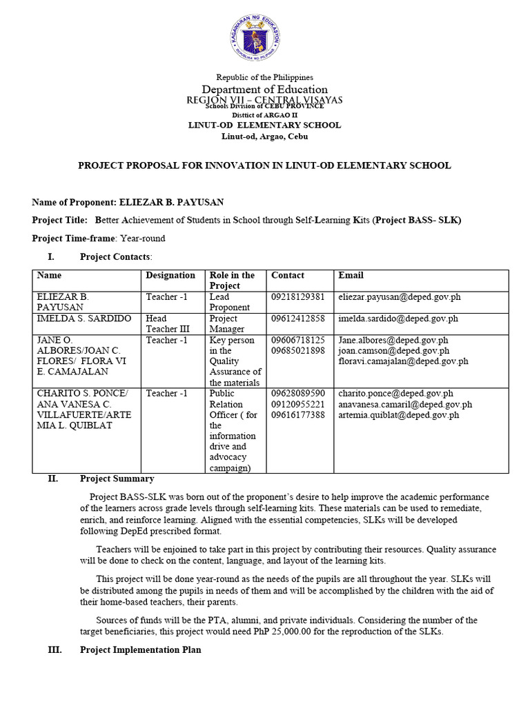 Innovative School Based Project | PDF