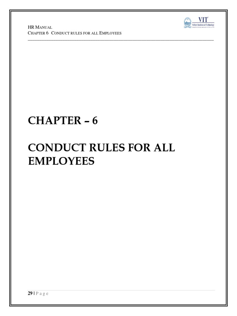 Conduct Rules For Employees | PDF