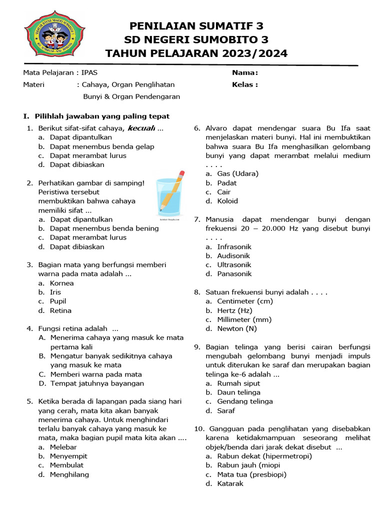 Uh Ipas Bab Cahaya Dan Bunyi | PDF
