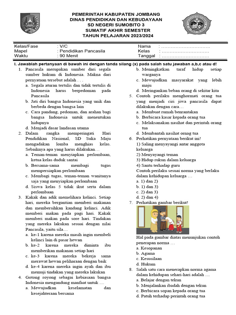 SAS Pendidikan Pancasila 2023-2024 | PDF