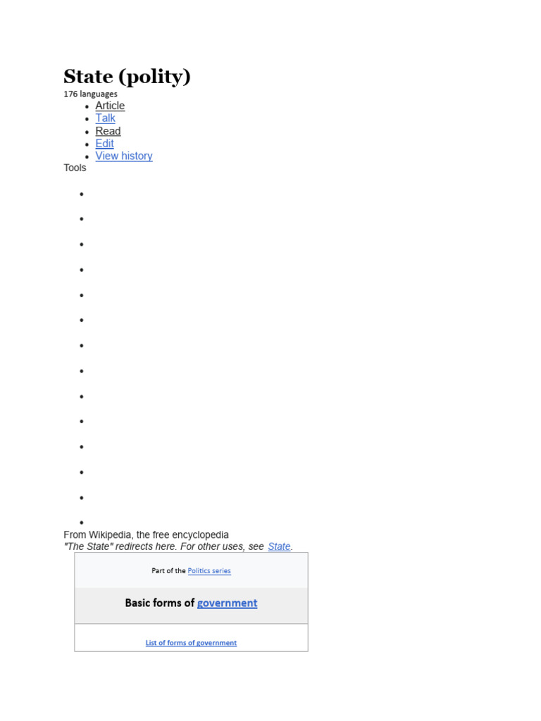 State (Polity) : Article Read | PDF