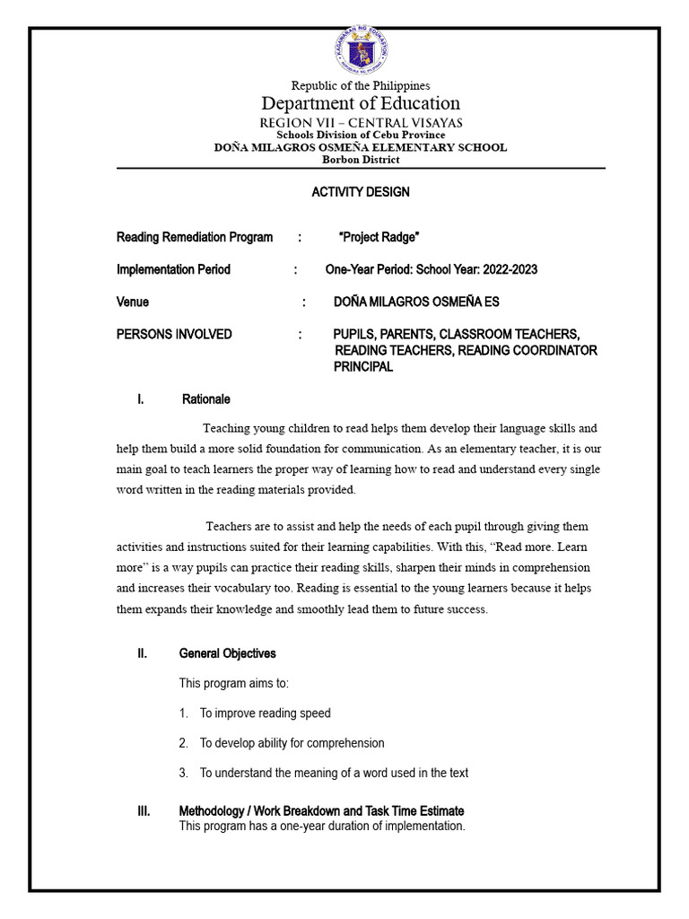 Activity Design | PDF