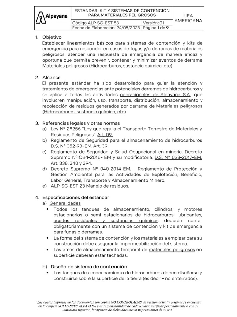 Alp-Sg-Est 53 Kit y Sistemas de Contención para Matpel | PDF