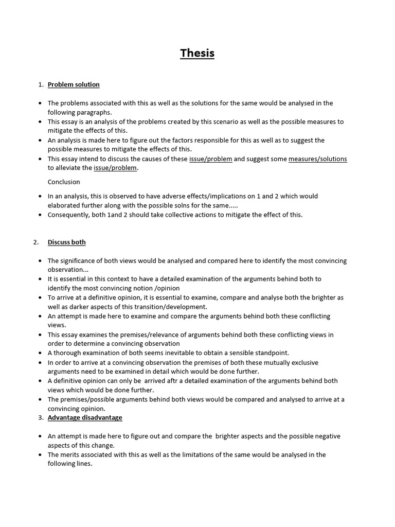 Thesis | PDF | Argument | Essays