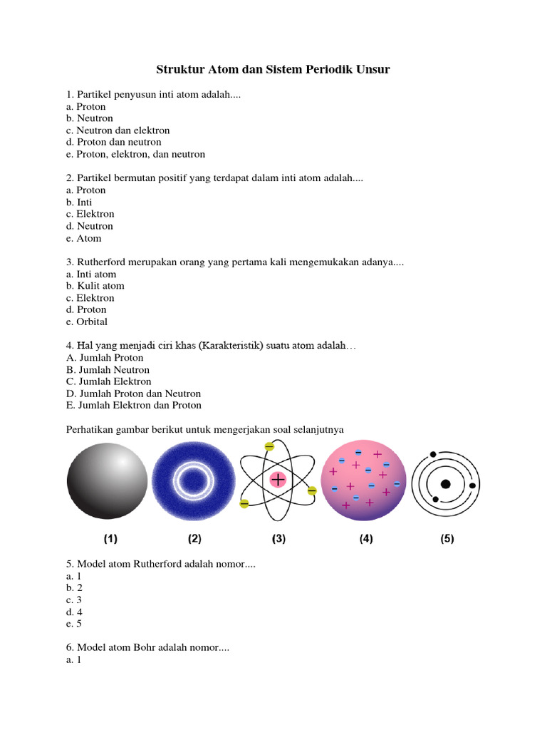 Struktur Atom Dan Sistem Periodik Unsur UH | PDF