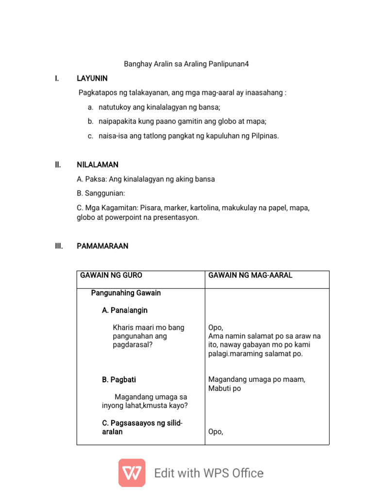 Aral Pan Detailed Lesson Plan | PDF