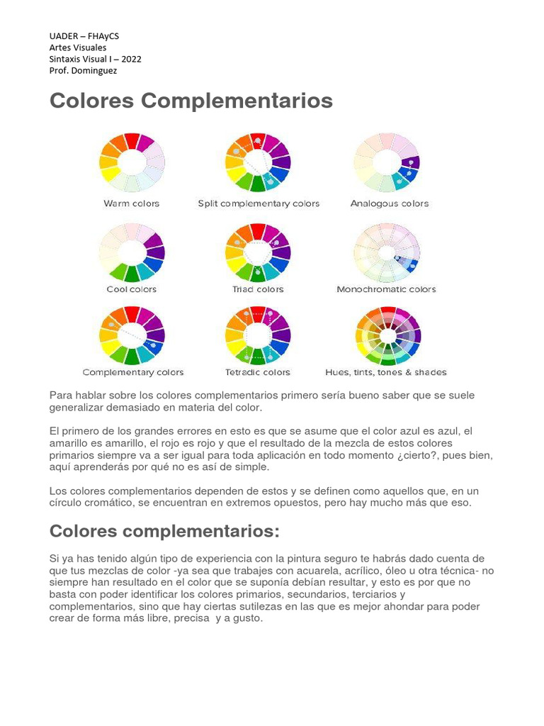 Colores Complementarios | PDF