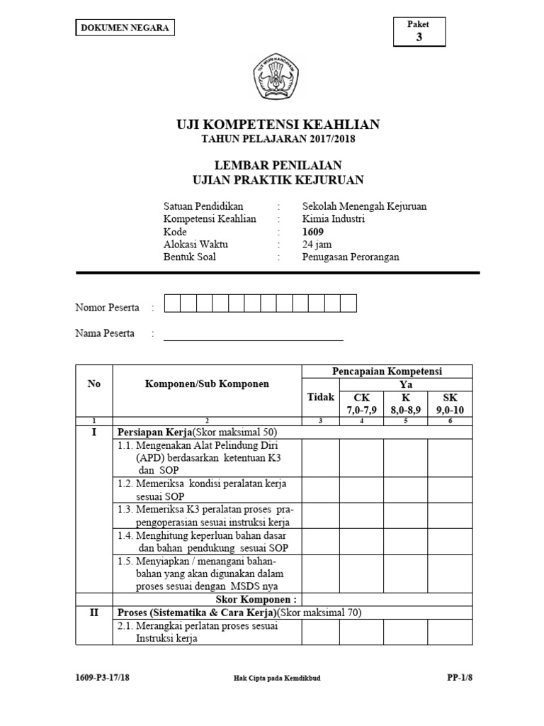 1609 P3 PPSP Kimia Industri (K06) Ok | PDF