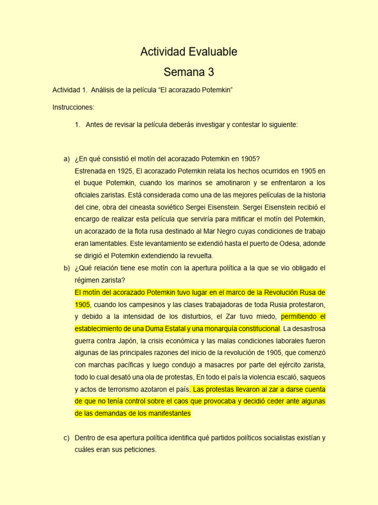 Actividad Evaluable 3 Historia | PDF | Joseph Stalin | Imperio ruso