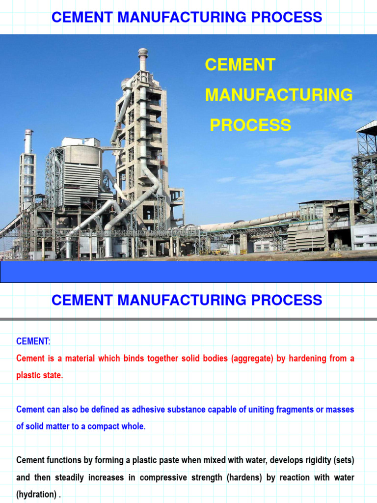 1-Cement Manufacturing Process and System | PDF | Cement | Mill (Grinding)