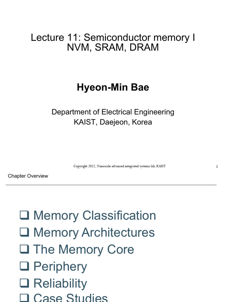 Lecture11 MemoryI Rev | PDF
