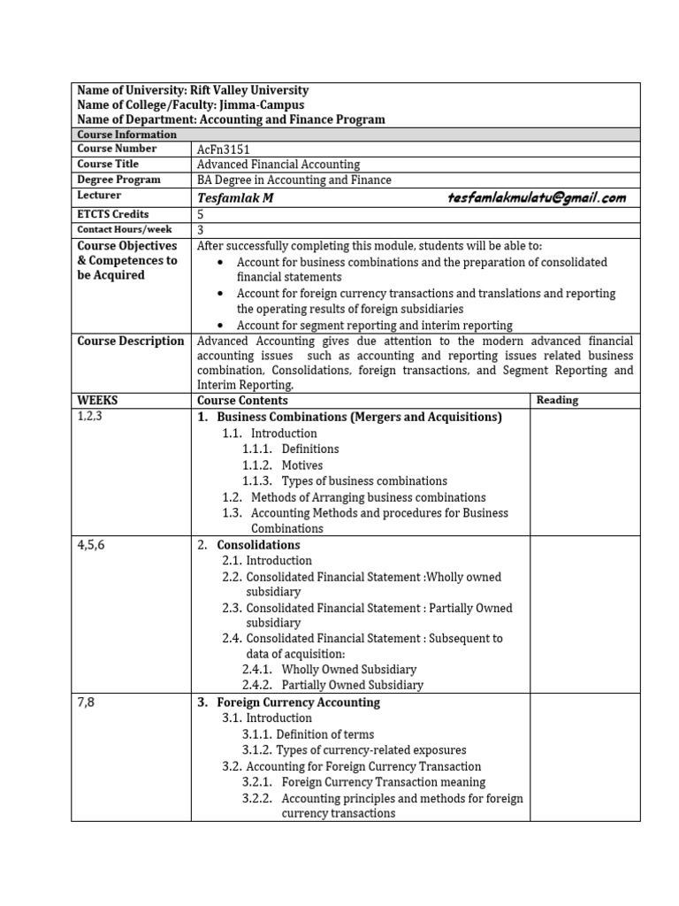 Course Outline | PDF